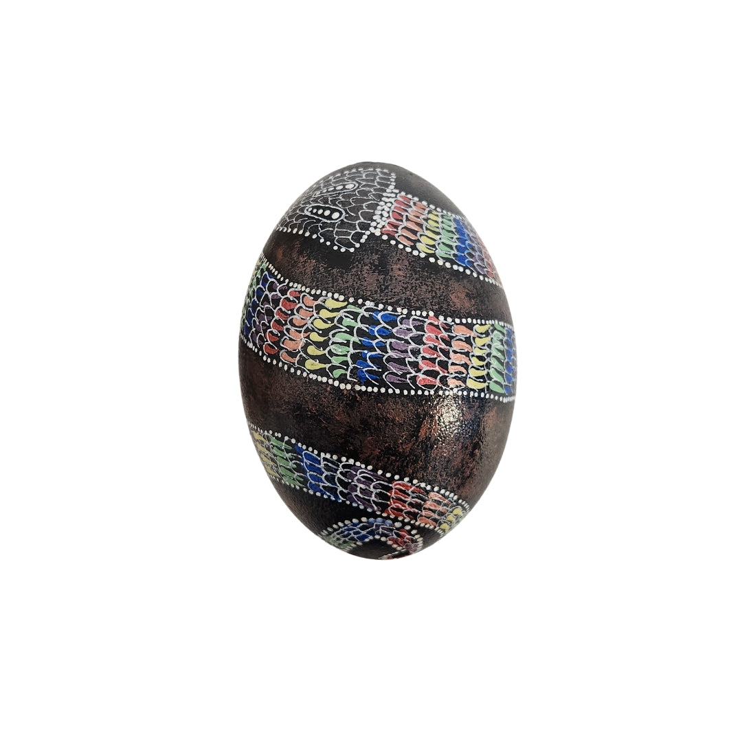 Jude Jarrett 'Rainbow Snake' Emu Egg – Boomalli Shop